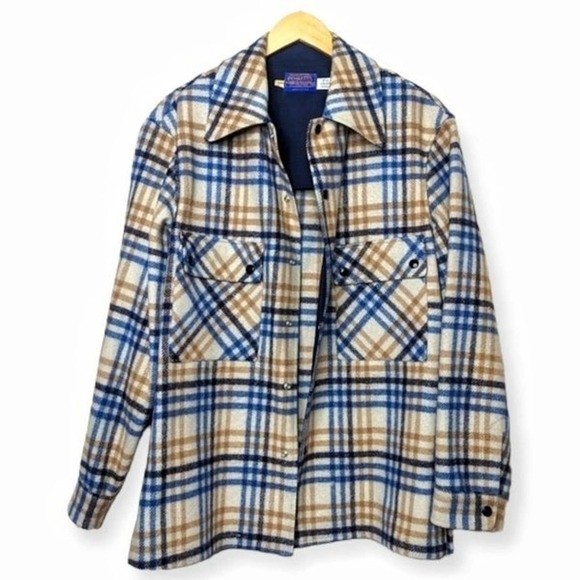 Pendleton | Jackets & Coats | Vintage Pendleton Mackinaw Thick Wool Field Jacket Cruiser Shacket ...